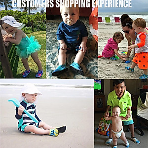 JIASUQI Summer Casual Skin Water Shoes Socks for Baby,Sand Swim Surf Aerobics,Green Octopus 12-18 Months