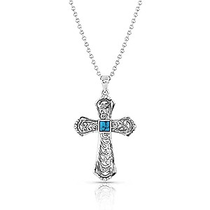 Montana Silversmiths Western Lifestyle Women's Cross Necklace (Cathedral Curves Cross)