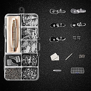 74 pcs Eyeglass Nose Pad Repair Kit, BOSOIRSOU 30 Pairs Air Chamber Soft Silicone Nose Pads, with 40 pcs Micro Screws, Screwdriver, Ear Grip, Tweezer, Cleaning Cloth