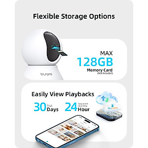 blurams Security Camera, 2K Indoor Camera 360-degree Pet Camera for Home Security w/ Motion Tracking, Phone App, 2-Way Audio, IR Night Vision, Siren, Works with Alexa & Google Assistant