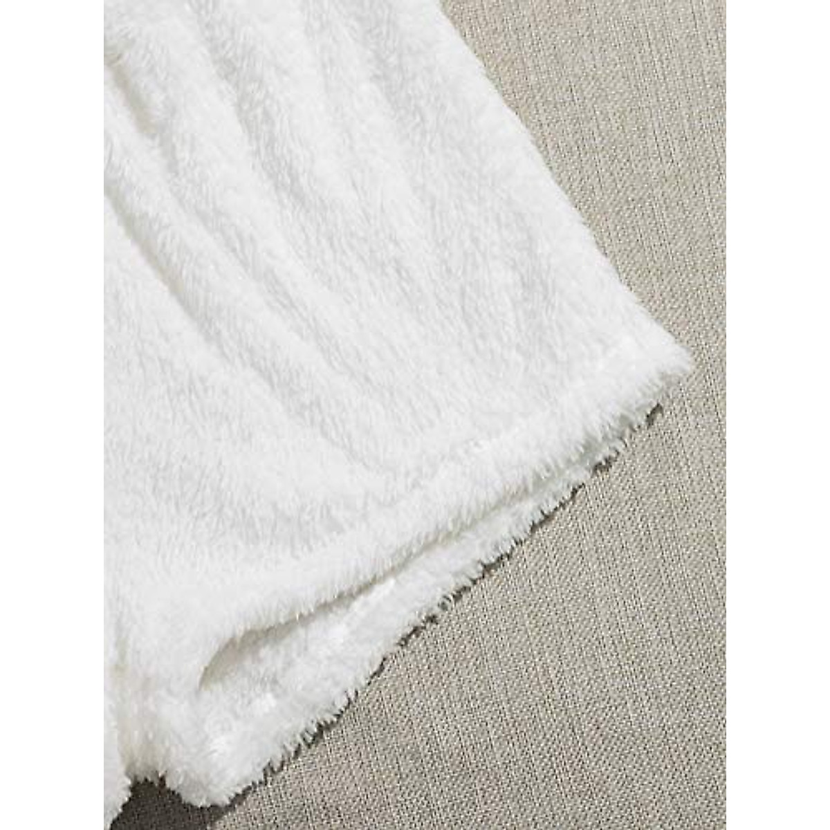 SweatyRocks Women's Fluffy Pajamas Set Crop Tank Top With Shorts Loungewear White S