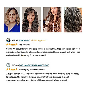 MIRACOMB Ion Titanium Deep Waver Smart Crimping Iron Hair Crimper, Digital Heat Settings, Auto Off, Dual Voltage, Royal Blue