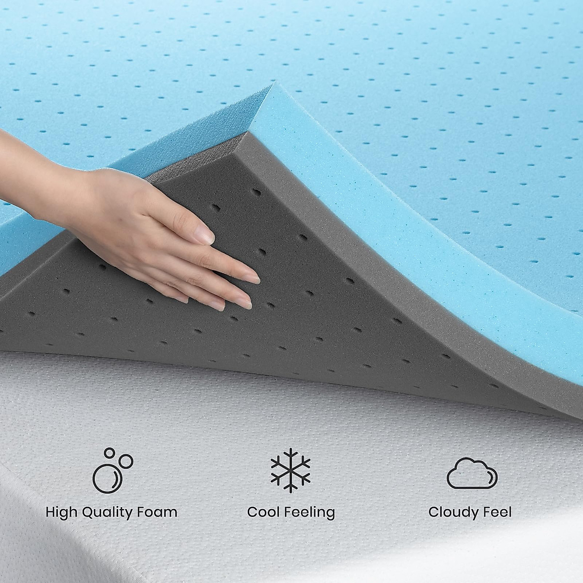 Maxzzz Twin Mattress Topper, 4 Inch Gel Infused Memory Foam Mattress Topper, Cooling Mattress Pad for Pressure Relief Back Pain, CertiPUR-US Certified