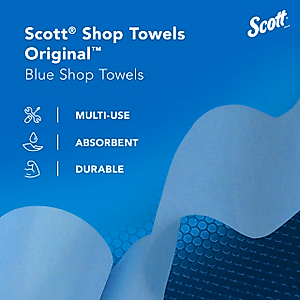 Scott Shop Towels Original (75147), Blue, 55 Sheets/Standard Roll, 12 Rolls/Case, 660 Towels/Case