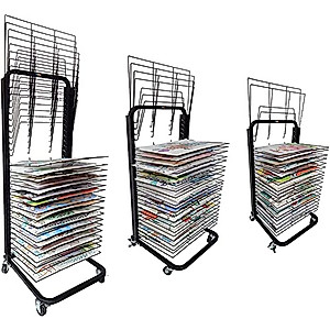 Ewatchaccessories Art Drying Rack, Solid Mobile Art Drying Rack with Wire Shelves for Works of Art Classrooms Studios and Home Use, Black Powder Coated Finish.Drying & Print Racks (Size : 20-Layer)