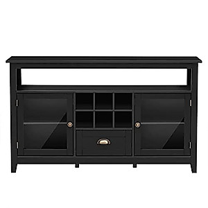 FRITHJILL 51.2 inches Wide Sideboard with Large Storage Space, Modern Coffee Bar Cabinet with Wine Rack, Acrylic Door, Adjustable Shelves