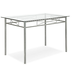 Best Choice Products 5-Piece Glass Top Dining Table Breakfast Set Furniture for Kitchen, Dining Room w/ 4 Chairs, Steel Frame - Silver