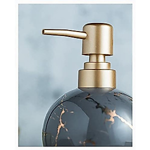 Soap Dispenser for Bathroom Kitchen, Soap Dispenser for Bathroom, Refillable Hand Bath Soap Body Wash Shampoo Ceramic Dispenser Pump Bottles for Kitchen Bathroom Sink (Color : Grey)