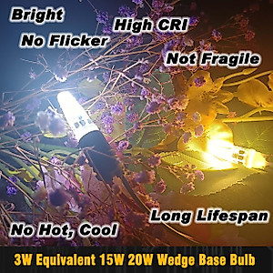 Hylroe T10 Wedge Base Landscape 194 921 LED Light Bulb 2700K Warm White 3W Equivalent 15W 20W Low Voltage AC/DC12V-24V T5 LED Bulb for Landsacpe Garden Deck RV Camper Marine Boat Dome Lighting, 8 Pack