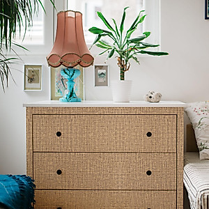 WADILE Grasscloth Peel and Stick Wallpaper 15.7in x 78.7in, Textured Contact Paper for Cabinets, Faux Linen Wall Paper Pull and Stick, Fabric Vinyl Wallpaper Self Adhesive Coffee