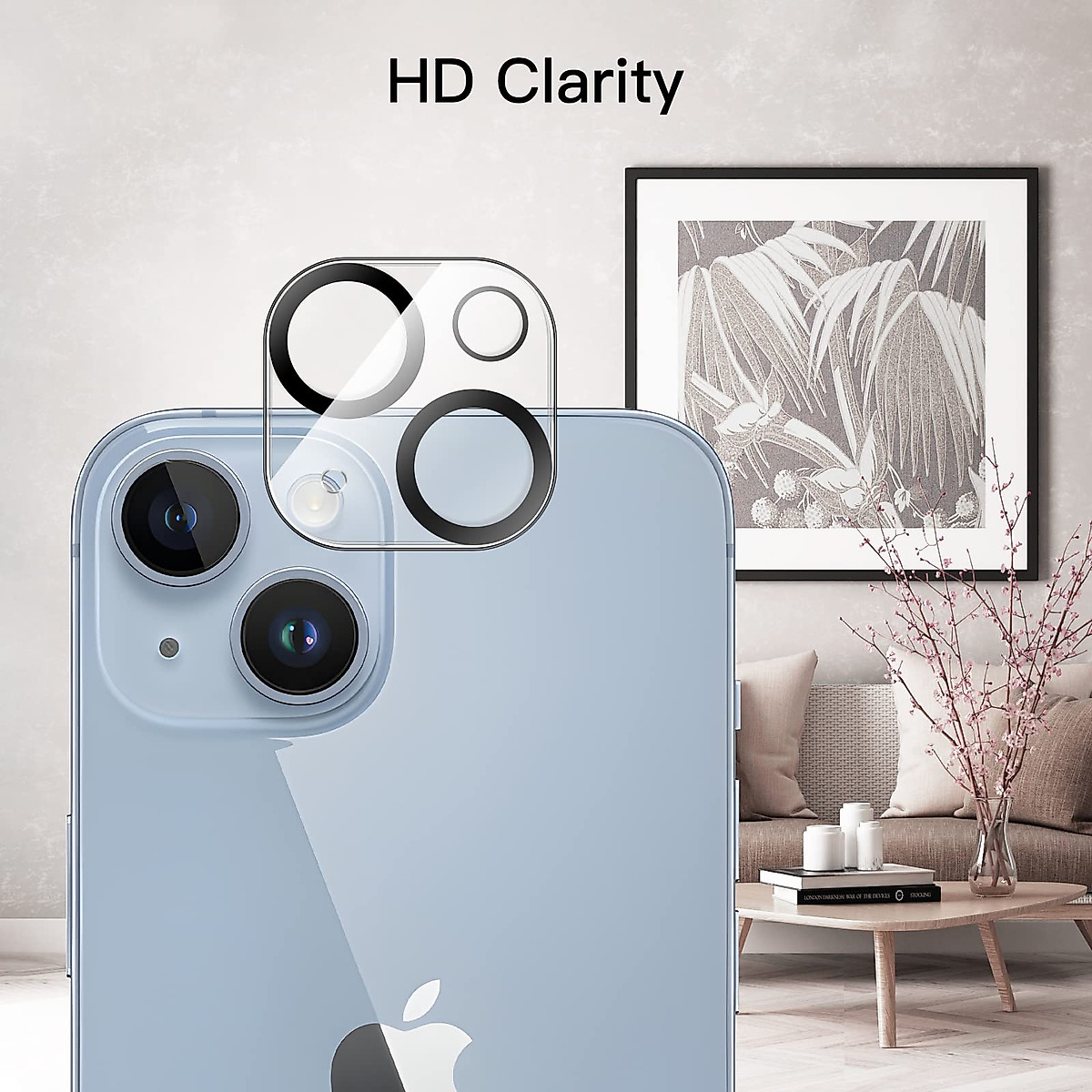 JETech Full Coverage Screen Protector for iPhone 14 6.1-Inch with Camera Lens Protector, Tempered Glass Film, HD Clear, 2-Pack Each