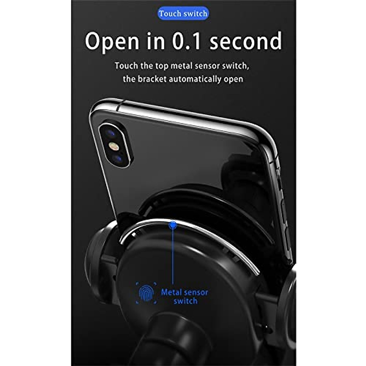 #8gf231 Wireless Car Charger Mount-Triangle Linkage Automatic Clamping Qi Fast Charging