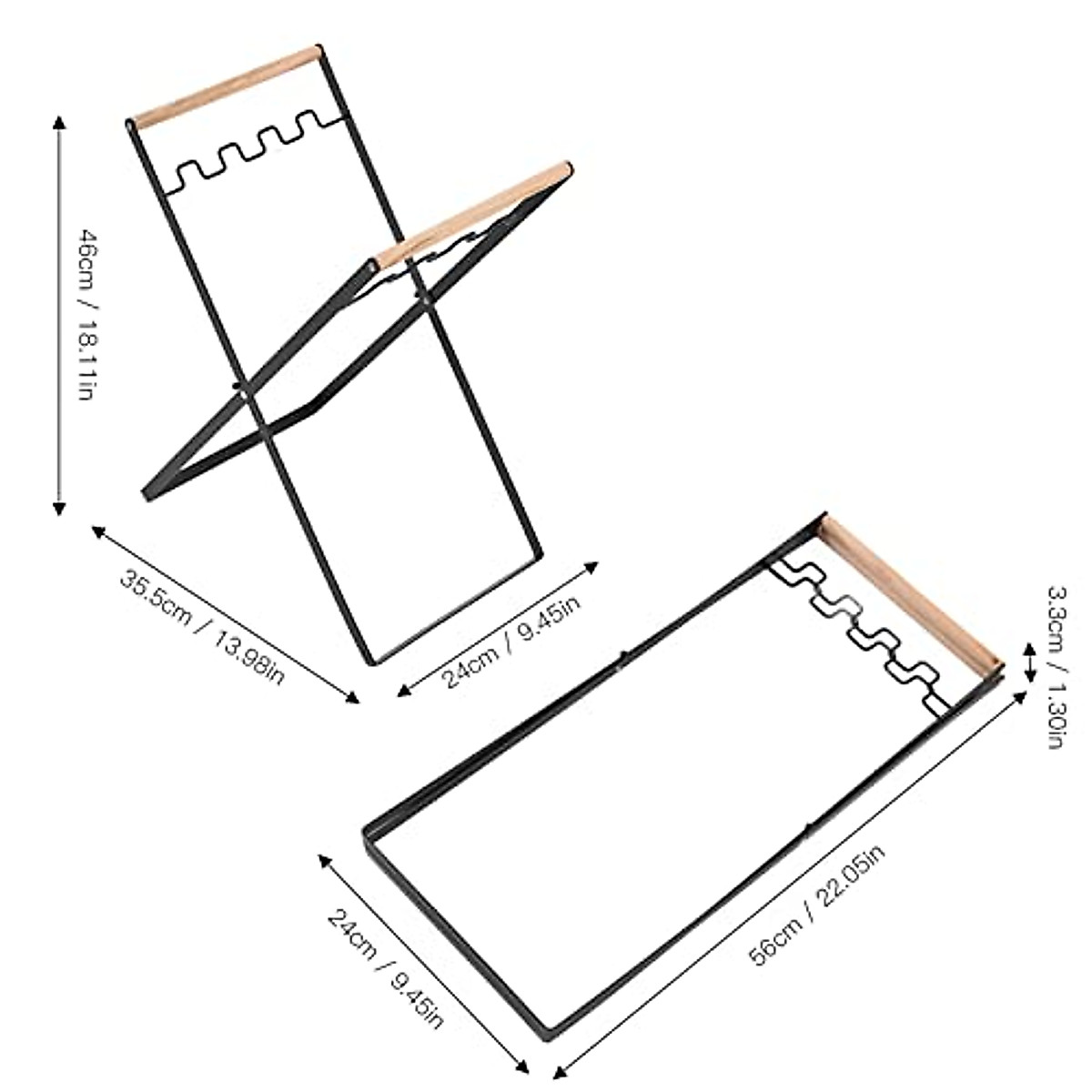 Trash Bag Holder, Portable Collapsible Sturdy Trash Bag Holder, Outdoor Leaf Bag Stand, Widely Used in Bedroom, Kitchen, Barbecue, Picnic(Black)