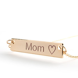 Petite Boutique Customizable Your Name Bar Necklace - Personalized Gift Custom Jewelry 16K Plated Aniversary bridesmaid Gift for Women Gold Silver Rose Gold with Premium Gift case