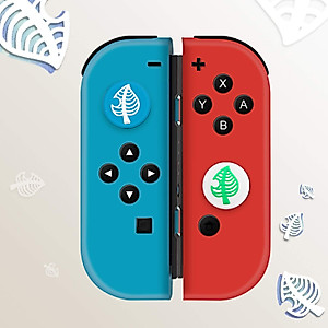 RGEEK 6PCS Leaf Joystick Thumb Caps for Nintendo Switch & Switch Lite, Thumb Stick Grips Analog Stick Cover, Soft Silicone for Joy-Con Controller