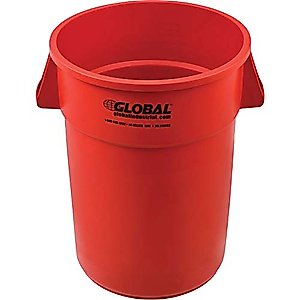 Global Industrial 44 Gallon Garbage Can, Red