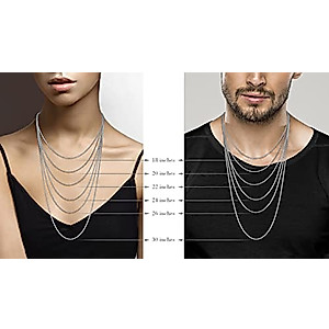 Miabella Italian 925 Sterling Silver Solid 2mm Round Box Chain Necklace for Women Men Rolo Necklace Made in Italy (rhodium-plated-silver, Length 20 Inches)