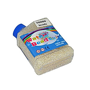 MINLIN 50000pcs/bag Home Decor Pearl Shaped Crystal Soil Water Beads Bio Gel Ball for Flower/Weeding Mud Grow Magic Jelly Balls (Clear)