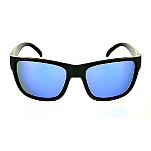 Optic Nerve Kingfish Sunglasses, Polarized Active for Men/Women/Kids, Matte Black Frame, Brown/Blue Lens