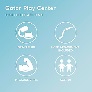 Intex Gator 6.6' x 5.6' x 4" Outdoor Inflatable Kiddie Pool Water Play Swim Center