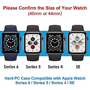 VASG 5-Pack Compatible with Apple Watch Case 44mm, Built-in HD Clear Ultra-Thin Screen Protector Cover Hard PC Case Compatible with Apple Watch Series 4/5/ 6/SE