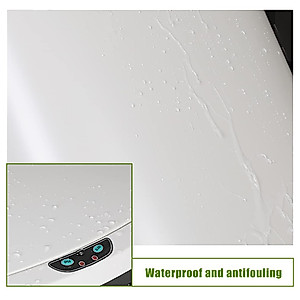 13 Gallon Kitchen Trash Can Automatic Garbage Can with Lid, 50 Liter Trash Bin Touch Free Garbage Bin High-Capacity Brushed Stainless Steel Waste Bin for Bathroom Bedroom Home Office, White