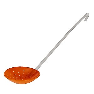 Yirepny Ice Scooper Skimmer, Extra-Large for Scooping Out Ice While Ice Fishing, Lightweight Ice Fishing Ladle Big Holes Aluminum Alloy ABS Wear-Resistant Ice Fishing Strainer for Angling Silver Red