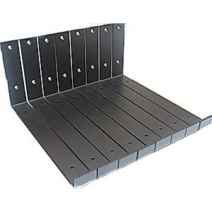 8 Pack - 11.25"L x 6"H x 1.5"W J Lip Shelf Bracket Rustic Industrial Farmhouse Iron Metal Wall Floating Shelf Bracket Metal Shelf Bracket, Industrial Shelf Bracket Shelf Supports with Screws
