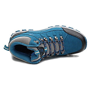 Women's Waterproof Hiking Boots Outdoor Running Trail Hiker High-top Non-Slip Casual Climbing Shoes Blue