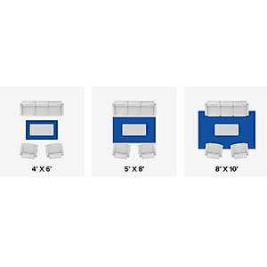 Yafa Home Fashion Modern Contemporary Swirls Design Area Rug, Luxurious, Elegant, and Fashionable Area Rug (Navy, 8 ft X 10 ft)