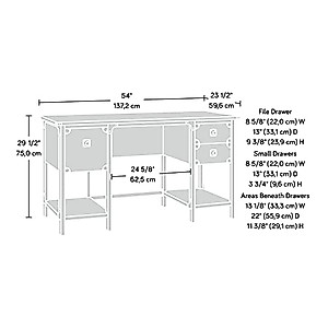 Sauder Steel River Small Computer Desk, Carbon Oak Finish