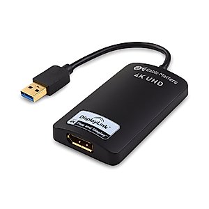 Cable Matters (USB 3.0 to DisplayPort Adapter, USB to DP Adapter) Supporting 4K Resolution for Windows