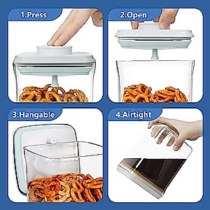 JIMALL Airtight Food Storage Containers, 2 Pieces BPA Free Cereal Containers with Easy Pop Lids, for Kitchen Pantry Organization and Storage - Includes 1.5Qt and 0.5Qt Sizes