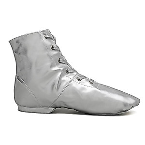 PU Women's Jazz Dance Boots Silver,10.5 M US