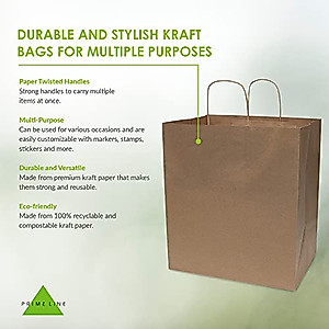 Shopping Bags for Boutique - 14x10x16.5 Inch 50 Pack Kraft Paper Bags, Large Brown Paper Bags with Handles, Small Business, Retail, Merchandise Bags, Restaurant Supplies, Takeout, Delivery Bags, Bulk