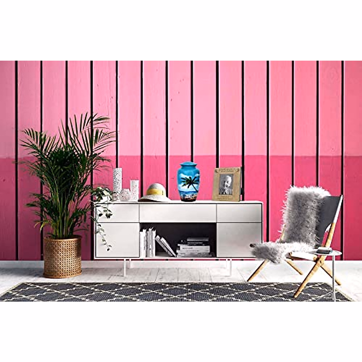 HLC URNS – Beach Blue Cremation Urn for Human Ashes - Adult Funeral Urn Handcrafted - Affordable Urn for Ashes (Adult (200 lbs) – 10.5 x 6 “, Cremation Urn)