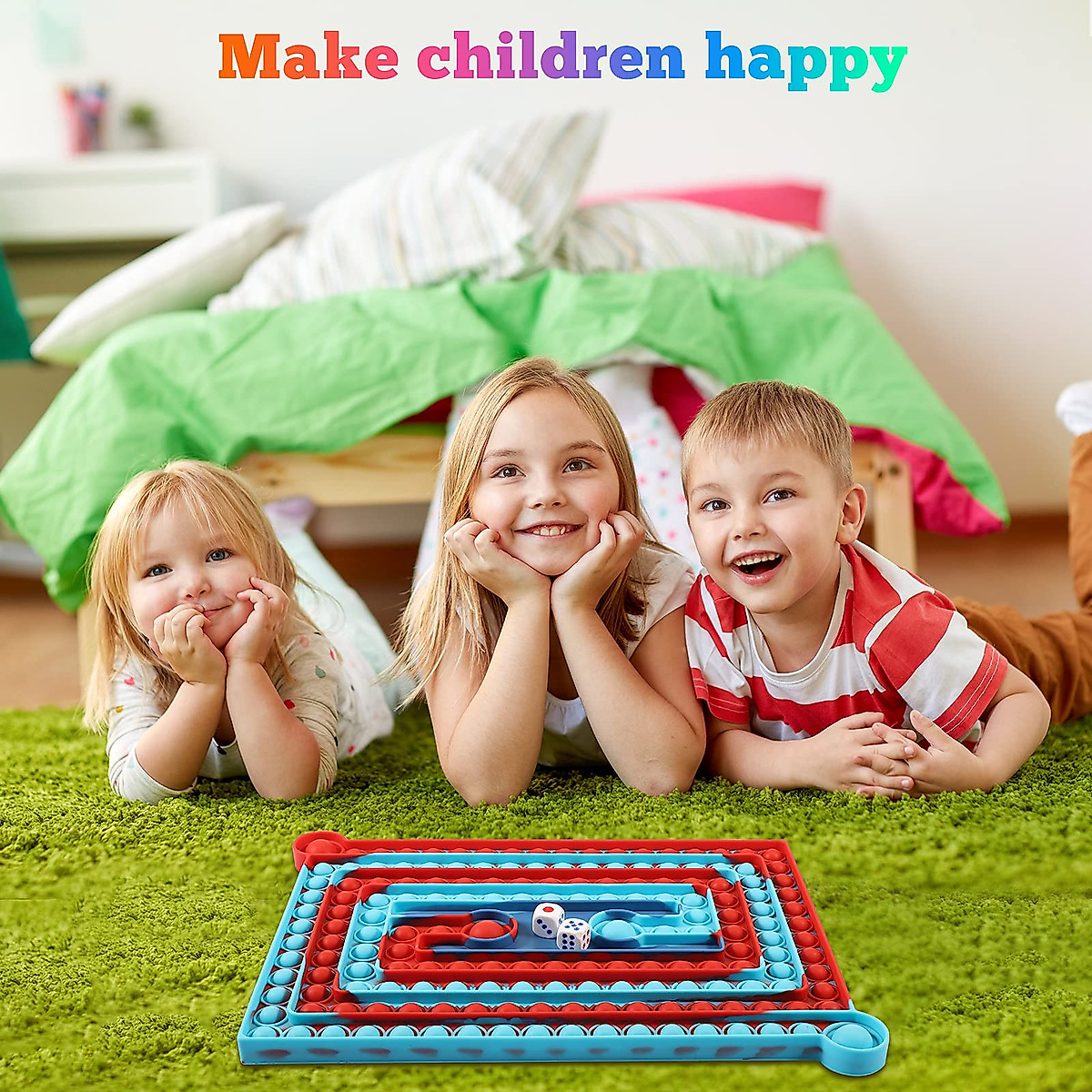 Big Pop Game Fidget Toy，Pop Chess Board Game with 2 Dice Board Dice Big Pop Board Game Stress Relief Tools for Men Women Adult