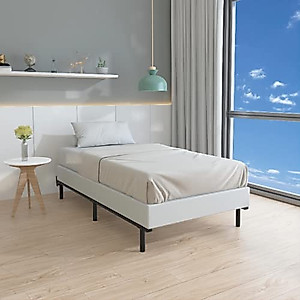 EMODA Metal Twin Bed Frames Support Base for Box Spring and Mattress, 7 Inch Sturdy Platform Tool-Free and Easy Assembly, Black