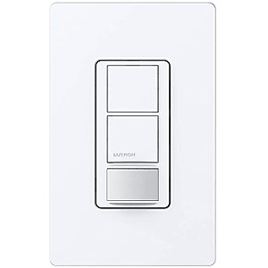 Lutron MS-OPS6-DDV-WH Motion Sensor, Maestro Occupancy Sensor Switch, 6A, Single Pole/Dual Circuit - White