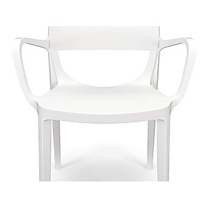 HON Basyx Prodigy Commercial-Grade 2-Pack Stackable Arms, Indoor & Outdoor Chair, White