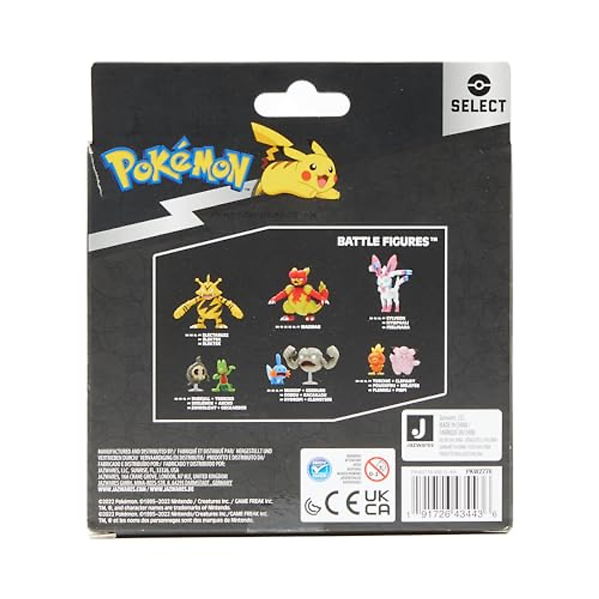 Pokémon Select Evolution 3 Pack - Features 2-Inch Pichu and Pikachu and 3-Inch Raichu Battle Figures
