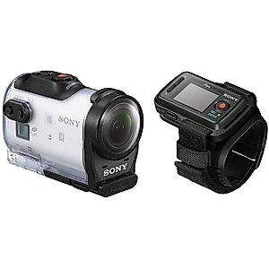 Sony HDR-AZ1VR Waterproof Action Cam Mini with RM-LVR2V Live View Remote Watch and Tripod Adapter (Wi-Fi, GPS Tagging, 11.9MP Photos, 1080P Video)