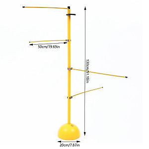 Basketball Training Pole Ball Control Training Lever Dribble Stick with Fan Storage Buckle Yellow Adjustable Height Basketball Dribble Trainer Equipment