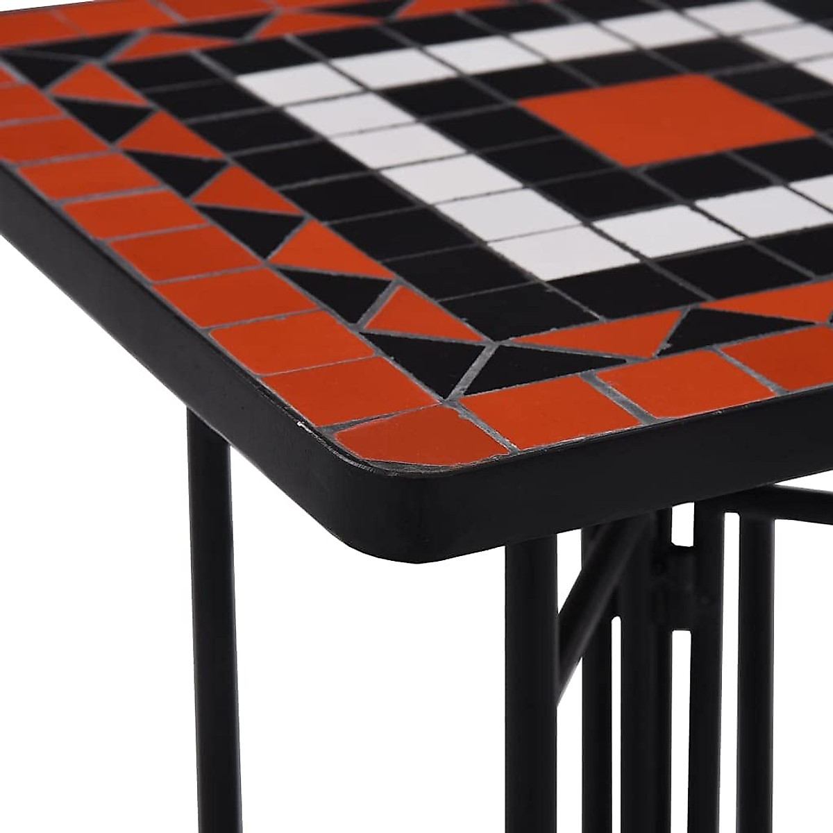 KTHLBRH (Fast Shipments) Plant Stand, Flower Pots Shelf Rack, Plant&Planter Display for Living Room, Balcony,Bedroom and Patio Garden Mosaic Side Table Terracotta and White Ceramic