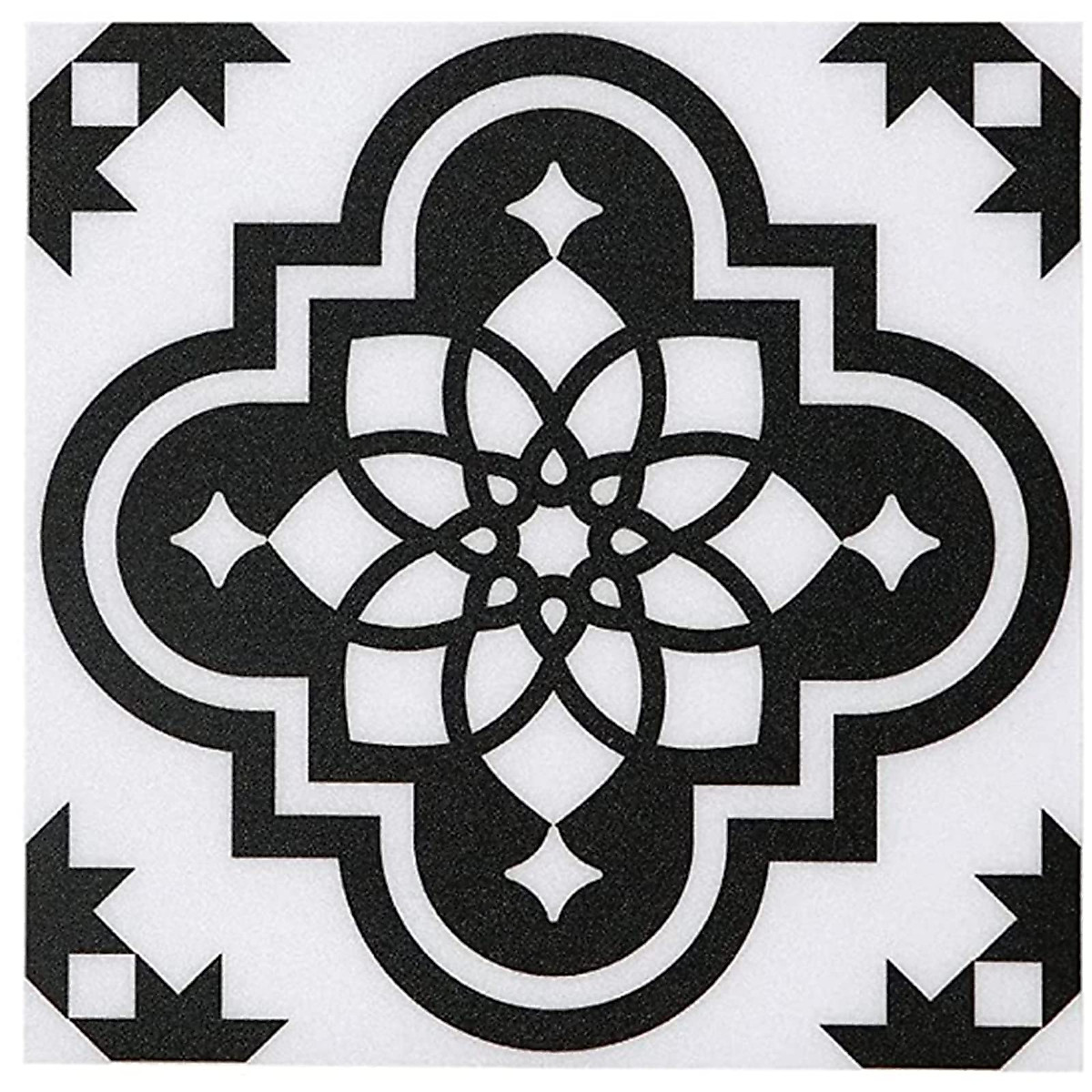 Peel and Stick Floor Tile Peel and Stick Flooring 12in ×12in Suit for Bathroom and Kitchen (Black and White, 10 Pcs)…