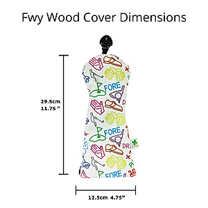 Foretra - Limited Edition Golf Icons Pattern - Fairway Wood Head Cover - Tour Quality Golf Club Cover - Style and Customize Your Golf Bag