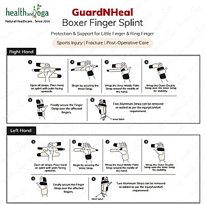 HealthAndYoga™ GuardNHeal Ulnar Gutter Boxer Splint – Must Use for Pinky Finger Splint, Boxer’s Fracture, Ulnar Gutter Wrist Brace, Metacarpal finger splint, Dupuytren's contracture - for Left or Right Hand (Large)