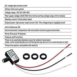 4 Pack 120V AC Photoelectric Switch Light Control Sensor Button Switch with Automatic Illumination Detection Circuit,Dusk to Dawn Senso