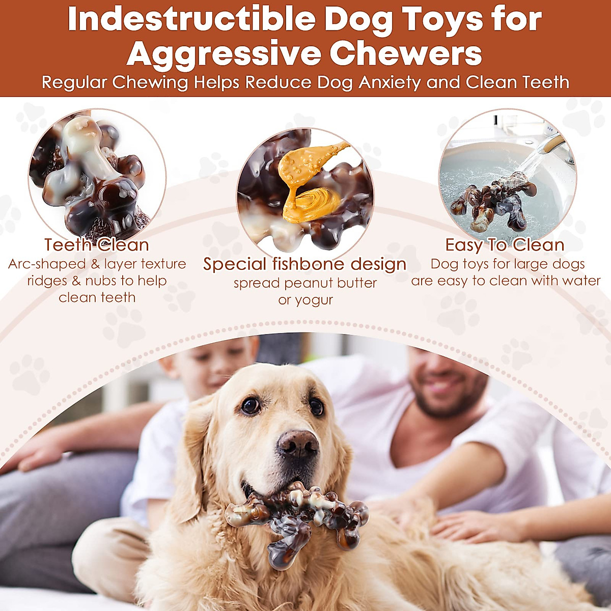 WOWBALA Large Aggressive Indestructible Chew: Dog Toys for Aggressive Chewers - Dog Toys for Large Dogs - Dog Chew Toys for Aggressive Chewers -Tough Dog Toys for Large - Medium-Super Chewer Dogs