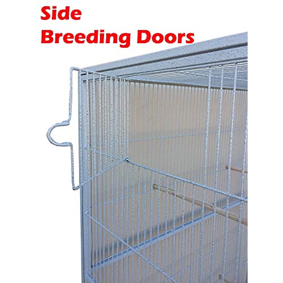 64" Extra Large Wrought Iron Breeding Flight Canary Parakeet Cockatiel Lovebird Finch Cage Side Nesting Doors with Removable Rolling Stand